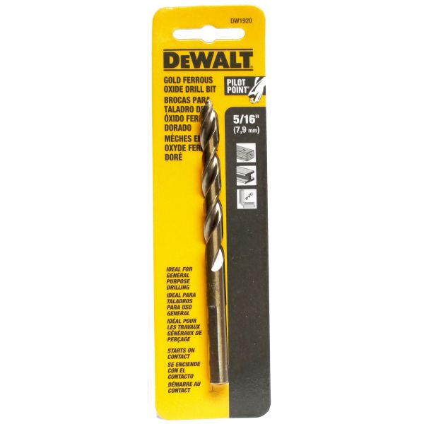 BIT DRILL DEWALT PILOT POINT 5/16" DW1920