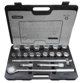 SOCKET SET STANLEY 3/4" DRIVE 19PC METRIC #9789101